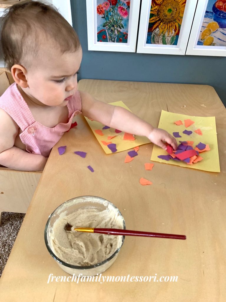 RIPPING PAPER AND HOMEMADE GLUE ACTIVITY – French Family Montessori